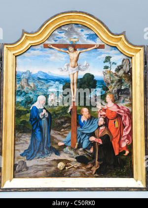 Detail: The Crucifixion with Saints and a Donor, ca. 1520, by Joos van Cleve and a collaborator ...