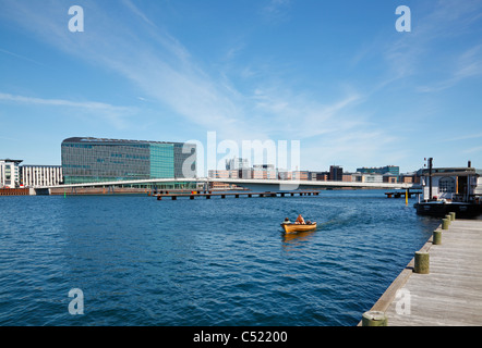 The combined bicycle and walkway steel bridge, Bryggebroen - over the ...