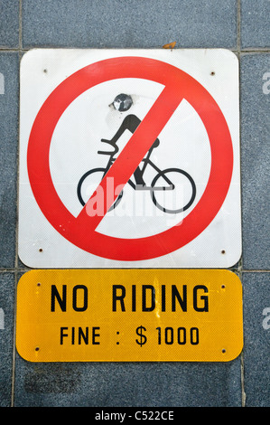 'No riding' signs, Singapore Stock Photo - Alamy