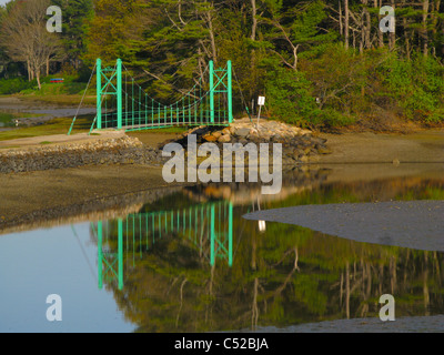 Wiggly Bridge in York, Maine USA during the spring months. This small ...