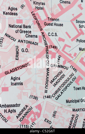 Map of The Town of Paphos Cyprus Stock Photo - Alamy