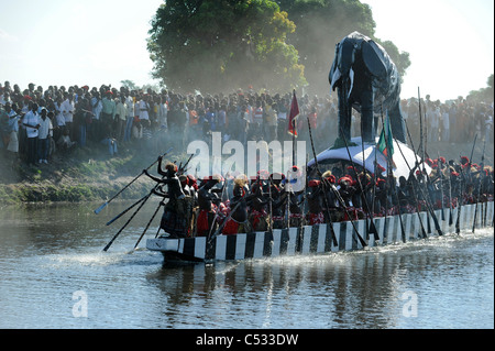 ZAMBIA Barotseland , Kuomboka ceremony, the Lozi king Litunga Lubosi ...