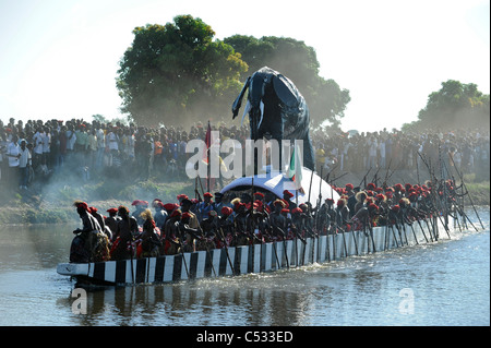 ZAMBIA Barotseland , Kuomboka ceremony, the Lozi king Litunga Lubosi ...