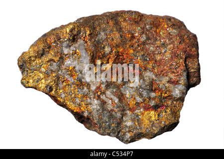 Peacock ore, Bornite, a copper sulphide compound, naturally iridescent ...