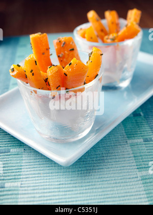 American carrot fries vegetarian side order Stock Photo - Alamy