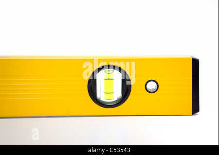 yellow builders spirit level england uk Stock Photo - Alamy
