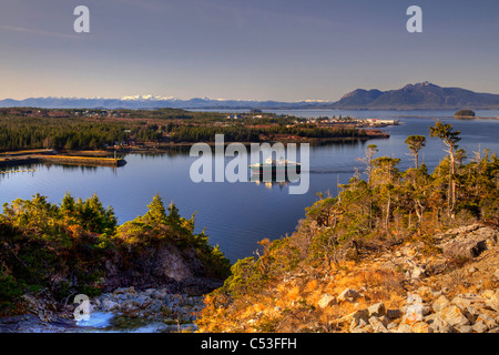 View of Metlakatla, Annette Island, and surrounding coastal area ...