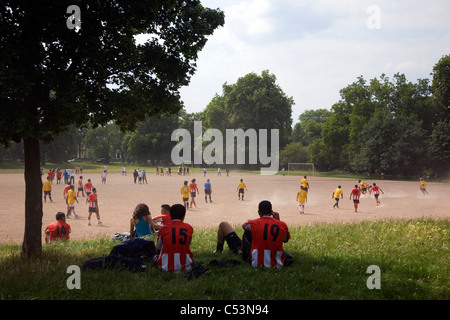 Football game on Clapham Common Stock Photo - Alamy