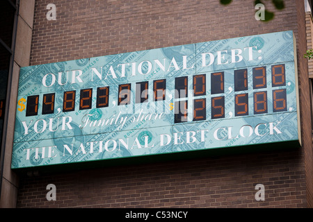 The National Debt Clock in New York showing the US debt approaching ...