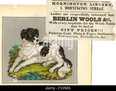 Berlin wool work pattern of dog from Hertz & Wegener, Berlin Stock ...