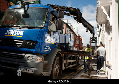 A Jewson truck delivering heavy building supplies, UK Stock Photo - Alamy