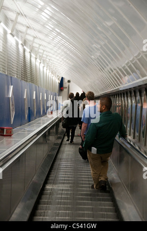 Escalator at King's Cross Underground Station, London Borough of Camden ...