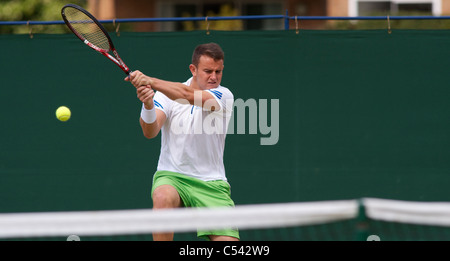 Sean Thornley playing at AEGON GB Pro-Series at The Northern Tennis ...