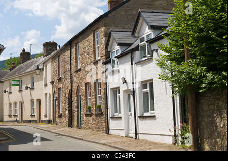 Rows of traditional welsh terraced houses Penygraig Rhondda Cynon Taf ...