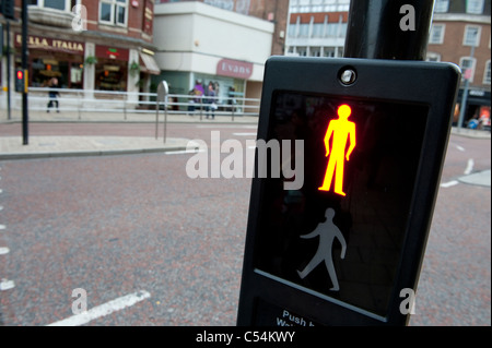 UK road crossing red man signal illuminated Stock Photo - Alamy