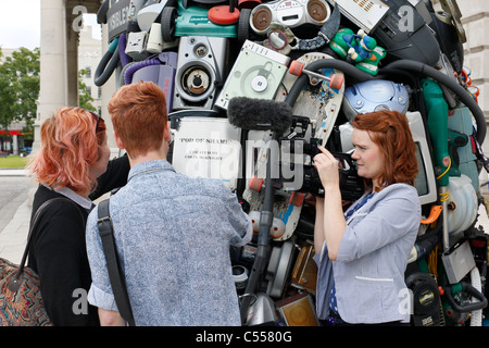 Sculpture by Colin McKnight, made from recycled electrical appliances ...