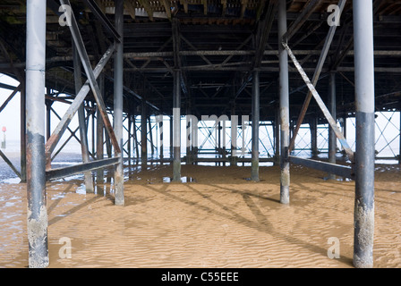 Steel Girders, Legs and Structural Supports of The Pier Exposed at Low ...