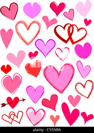 different styles of heart Stock Photo - Alamy