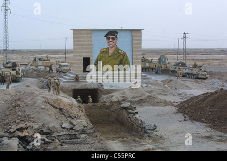 DESERT RATS SURROUND A MONUMENT TO SADDAM HUSSAIN IN SOUTHERN IRAQ-2003 ...