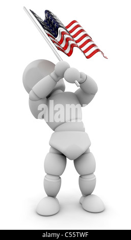 3D render of someone waving an American flag Stock Photo - Alamy