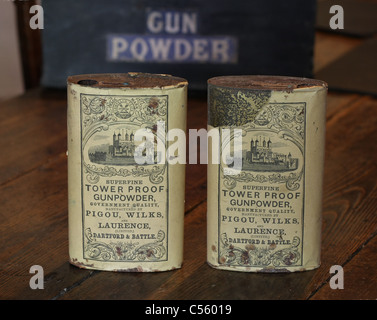Old gunpowder tins Stock Photo - Alamy