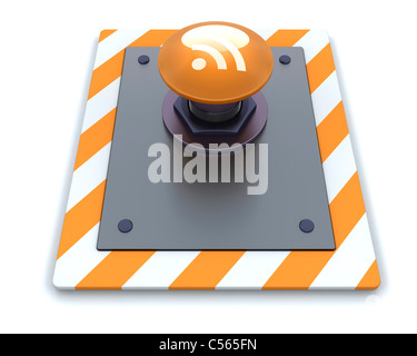 3d render of a RSS push button Stock Photo - Alamy