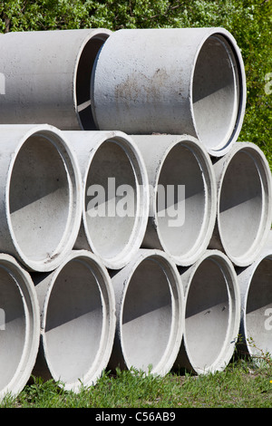 Precast Circular concrete Well Rings constructed in a Bulk for Stock ...