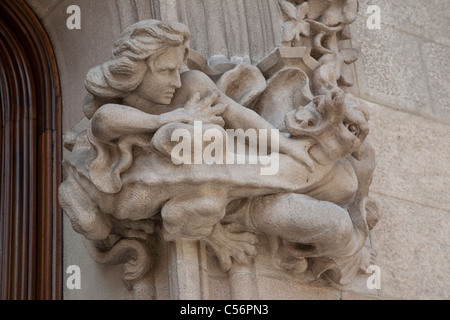 Detail on the Facade on Casa Amatller House in Gracia Street, Barcelona ...