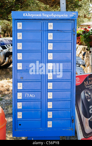 Greek post office boxes for village residences to collect mail Stock ...