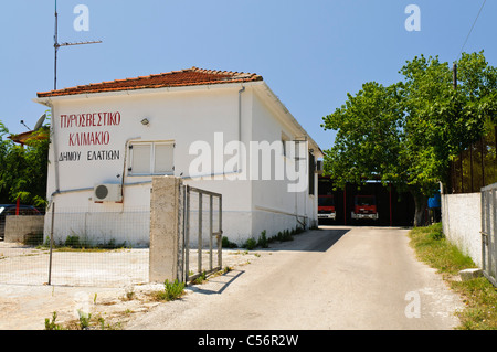 Greek fire brigade department engine at fire station. Hellenic Fire ...
