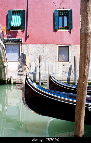 Black gondolas in Venice Stock Photo - Alamy