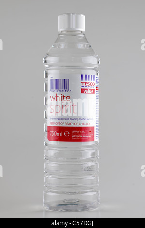 750 ml plastic bottle of tesco value White Spirit Stock Photo - Alamy