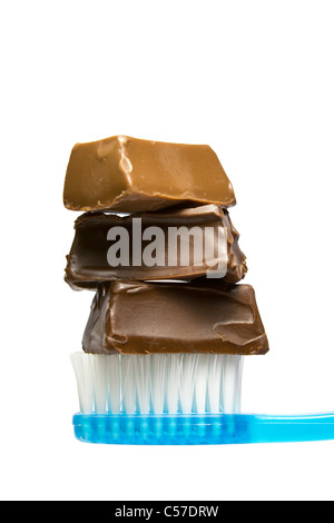 Toothbrush with chocolate Stock Photo - Alamy