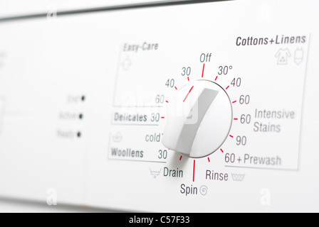 Close Up Of Washing Machine Dial And Start, Pause, Spin And Prewash ...