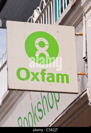 An Oxfam charity shop sign Stock Photo - Alamy