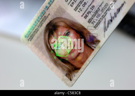 New German ID-Card. With holographic picture and 3-D security ...