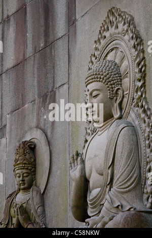 Horizontal close up of the ancient Buddhists murals painted on the ...