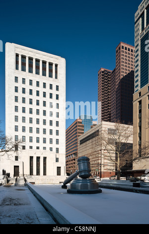 The Columbus Court House in Ohio is depicted in this image, showing its ...