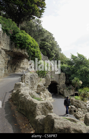Young person climbing the Zig-Zag Path below the Leas Folkestone Stock ...