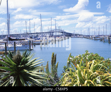The Auckland Harbour Bridge, an eight-lane motorway bridge joining St ...
