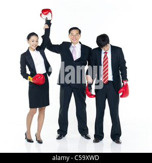 Referee declaring the winner of a boxing match Stock Photo - Alamy