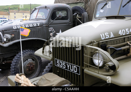 American World War Two GMC CCKW 6x6 US Army cargo trucks, military ...