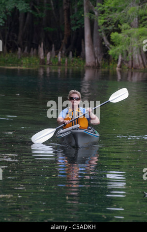 kayaking the spring run at Manatee Springs State Park in North Florida ...