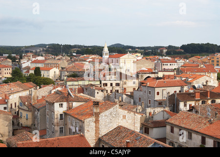 Top view of the Porec town and sea, Croatia, Europe Stock Photo - Alamy