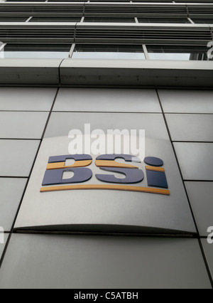 bsi logo on the british standards institution office building in ...