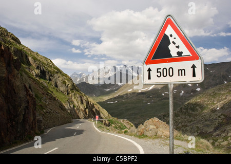 Dangerous bend warning sign in road with arrow signs in rolling Stock ...