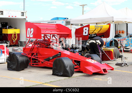 Denver, Colorado - A series of ERA Supermodified race cares are at the ...