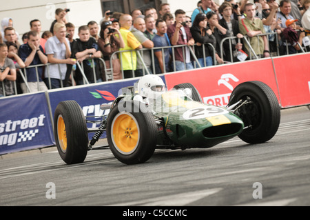 Lotus 25 Formula One racing car cockpit, 2010 Silverstone Classic, UK ...
