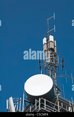 Transmitters, antennas and repeaters on building Stock Photo - Alamy
