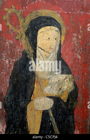 Gateley, Norfolk, rood screen, detail of The Blessed Virgin 15th ...